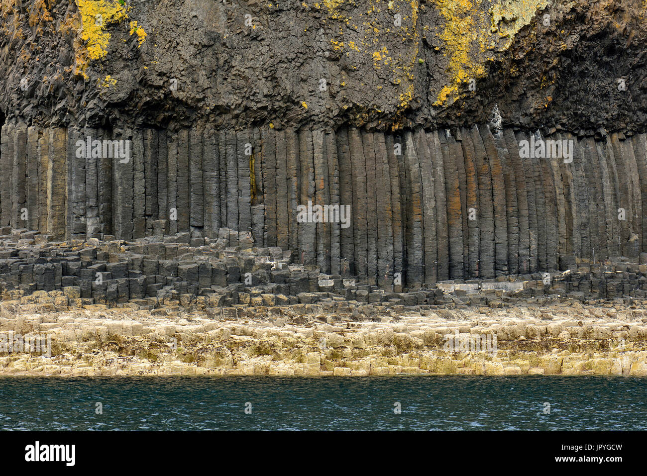 Columnar basalt cliff - Isle of Staffa Hebrides Scotland Stock Photo ...