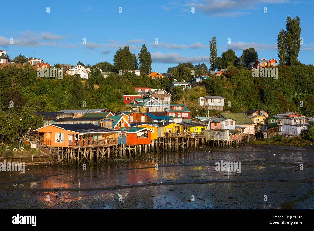 Colorful houses on stilts - Castro Chiloe Island Chile Stock Photo - Alamy