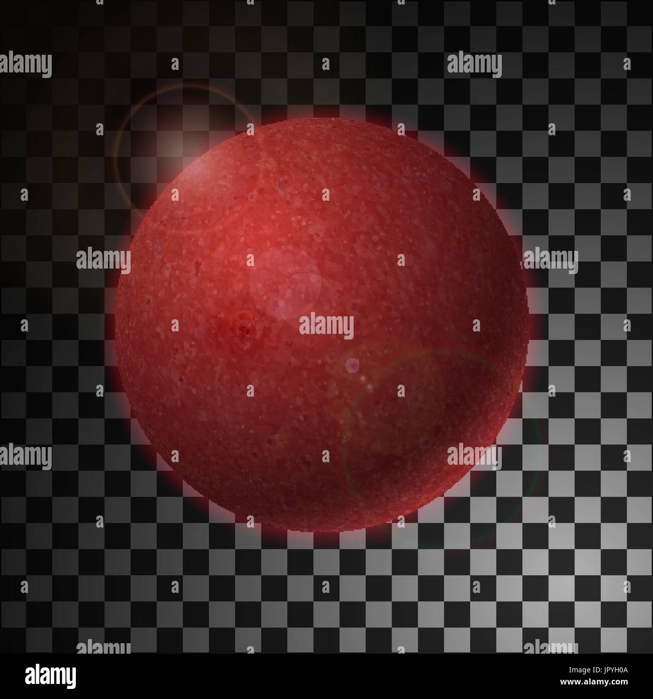 Realistic glowing Mars planet Isolated. Glow with transparency ...