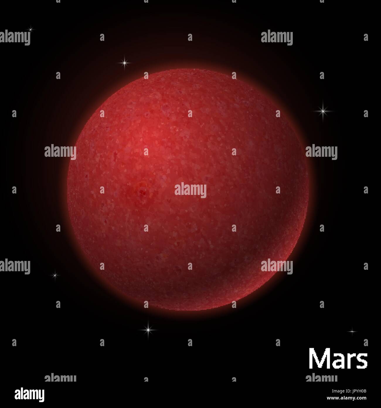 Realistic glowing Mars planet Isolated. Glow with transparency on black ... Realistic glowing Mars planet Isolated. Glow with transparency on black ...