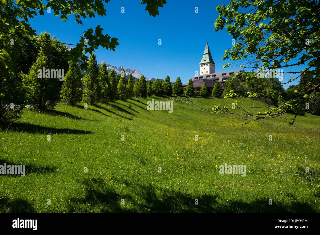 Schloss Elmau hotel, scene of the G7 summit in 2015, Bavaria, Germany ...