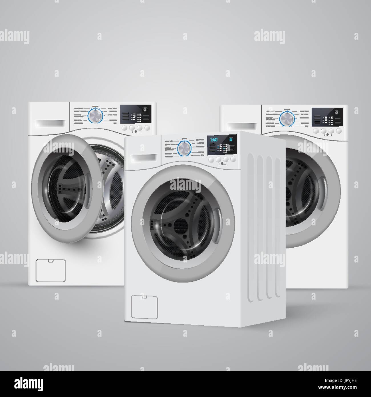realisic vector washers on grey background. Perspective view. Cover ...