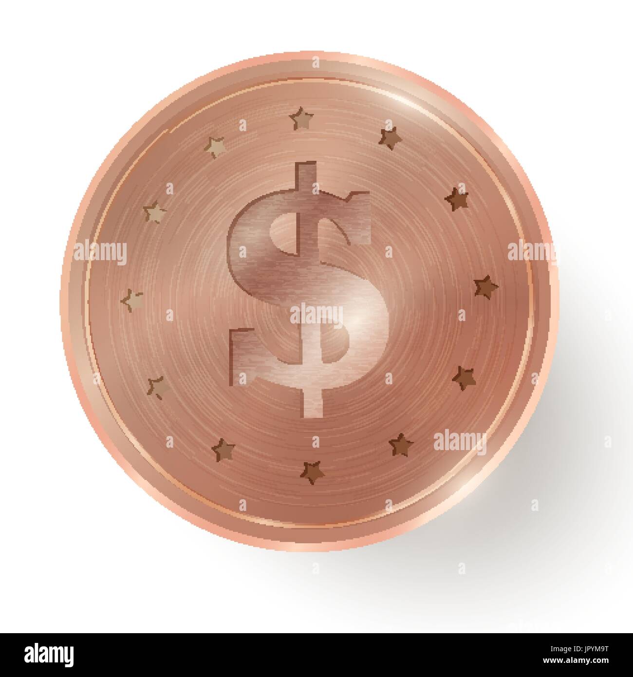 Copper coin on white background. Vector design Stock Vector Image & Art ...