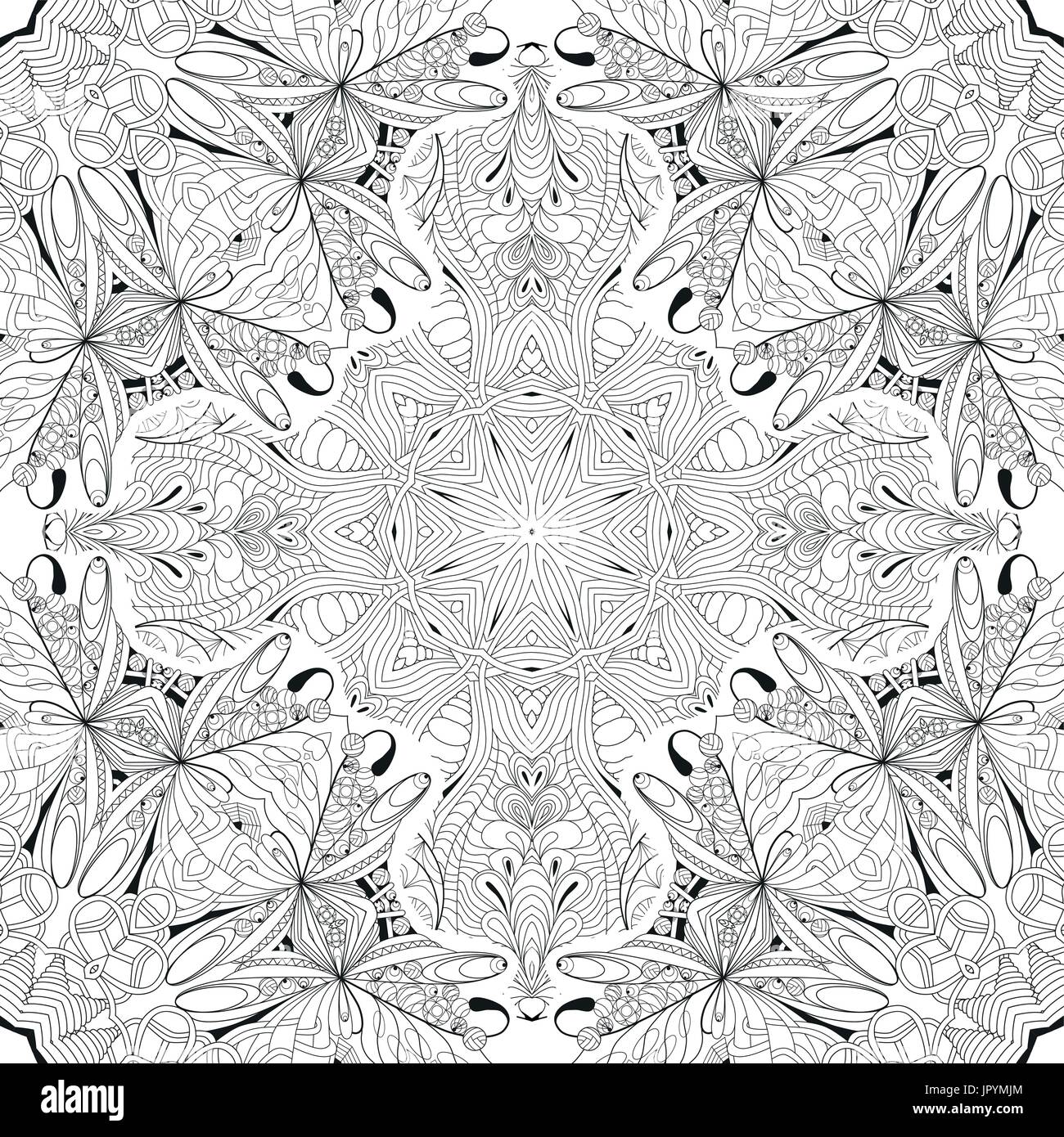 Vector Adult Coloring Book Textures. Hand-painted art design. Adult ...