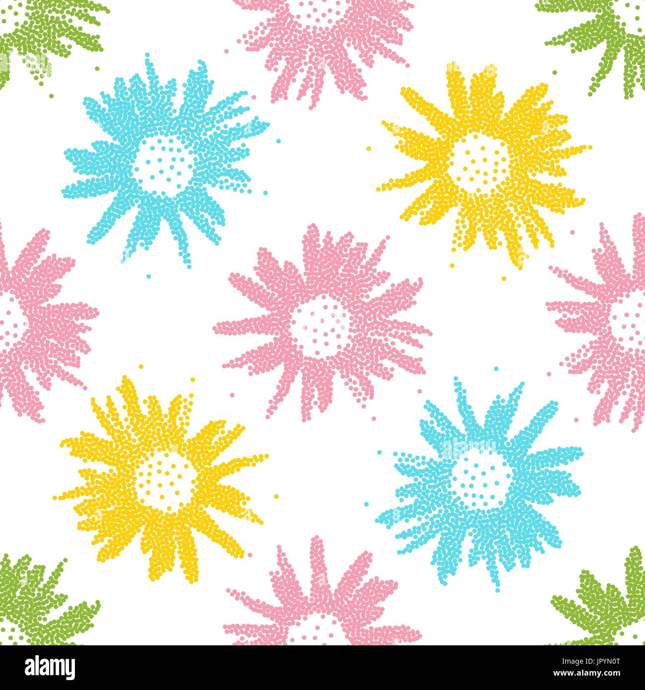 Abstract floral seamless pattern. Vector dotted flowers texture Stock ...