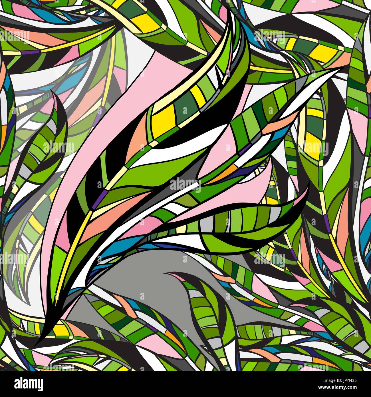 Leaf floral background. Leaves seamless vector texture for wallpaper ...