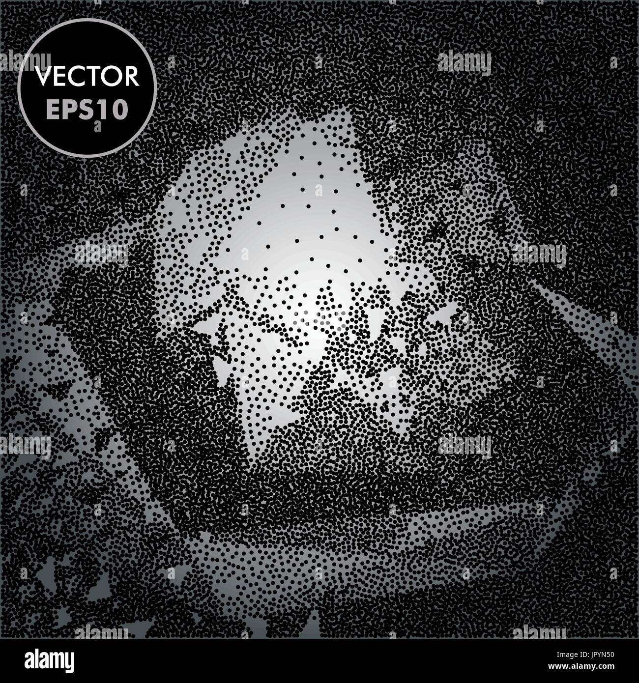 Vector Saturn Planet. Space Engraving Background. Dotted texture Stock ...