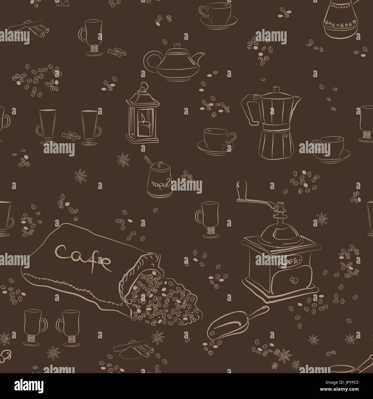 Hand drawn coffee bag hi-res stock photography and images - Alamy