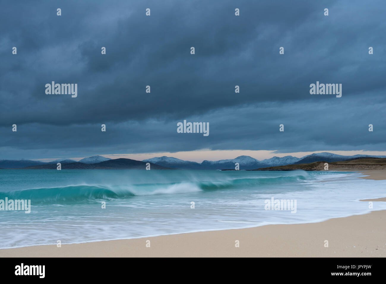 Surf on the beach in winter Scarista - Harris Hebrides Stock Photo - Alamy