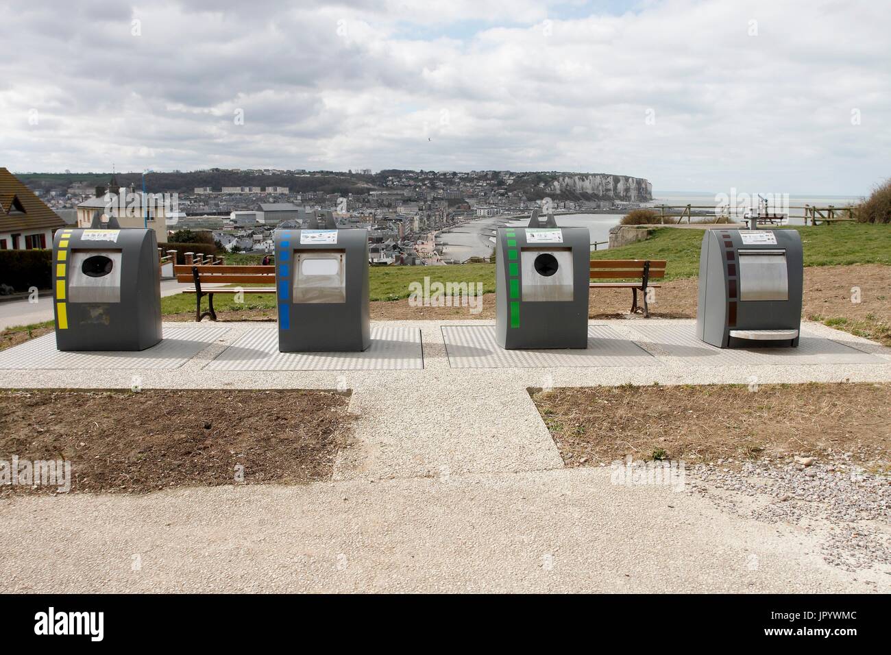 Selective underground sorting containers in Mers-les-Bains, Picardie ...