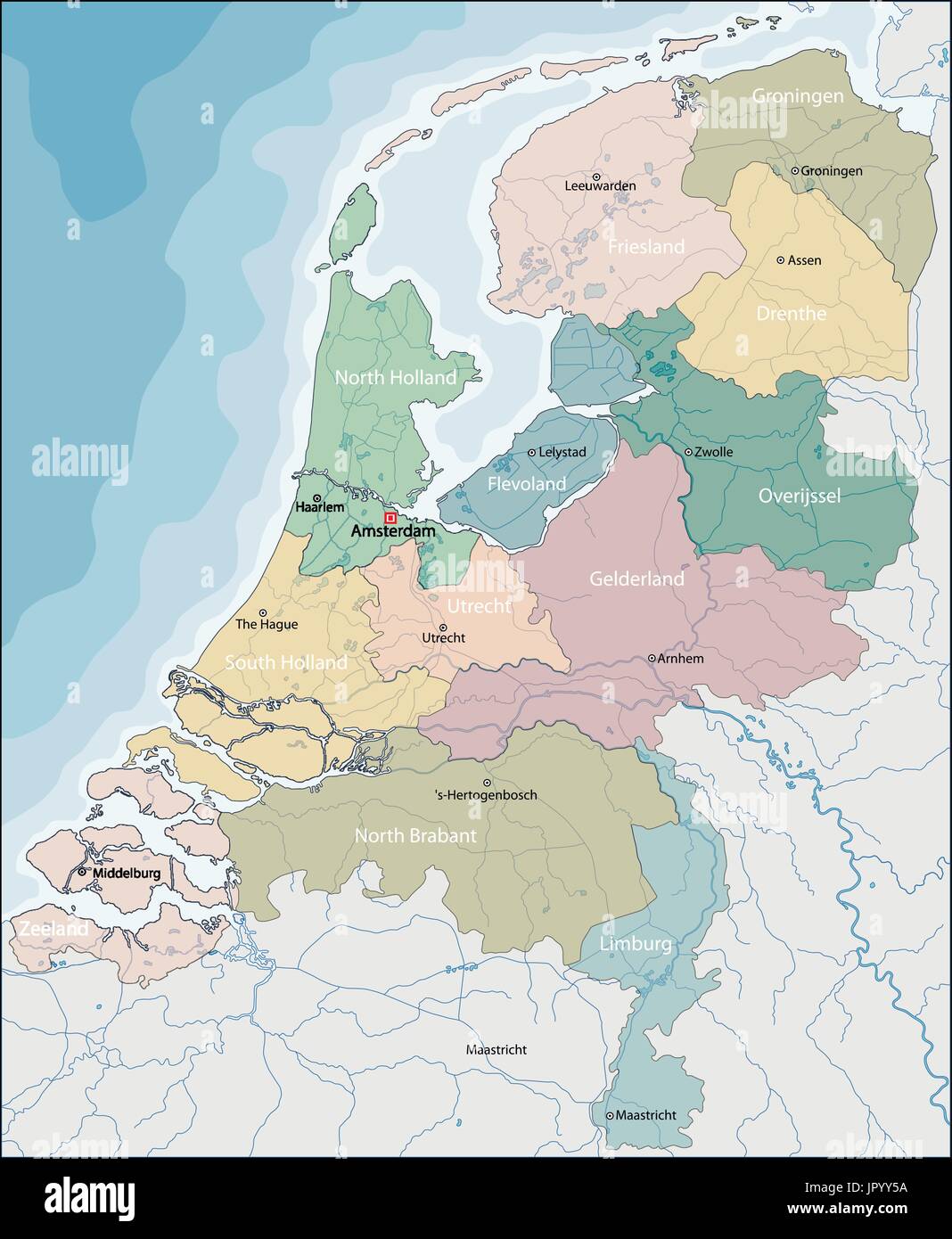 Administrative political map dutch Stock Vector Images - Alamy