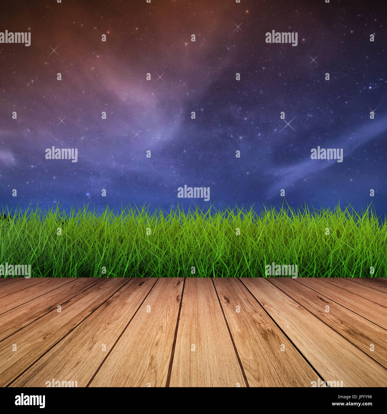 Grass And Night Sky Background