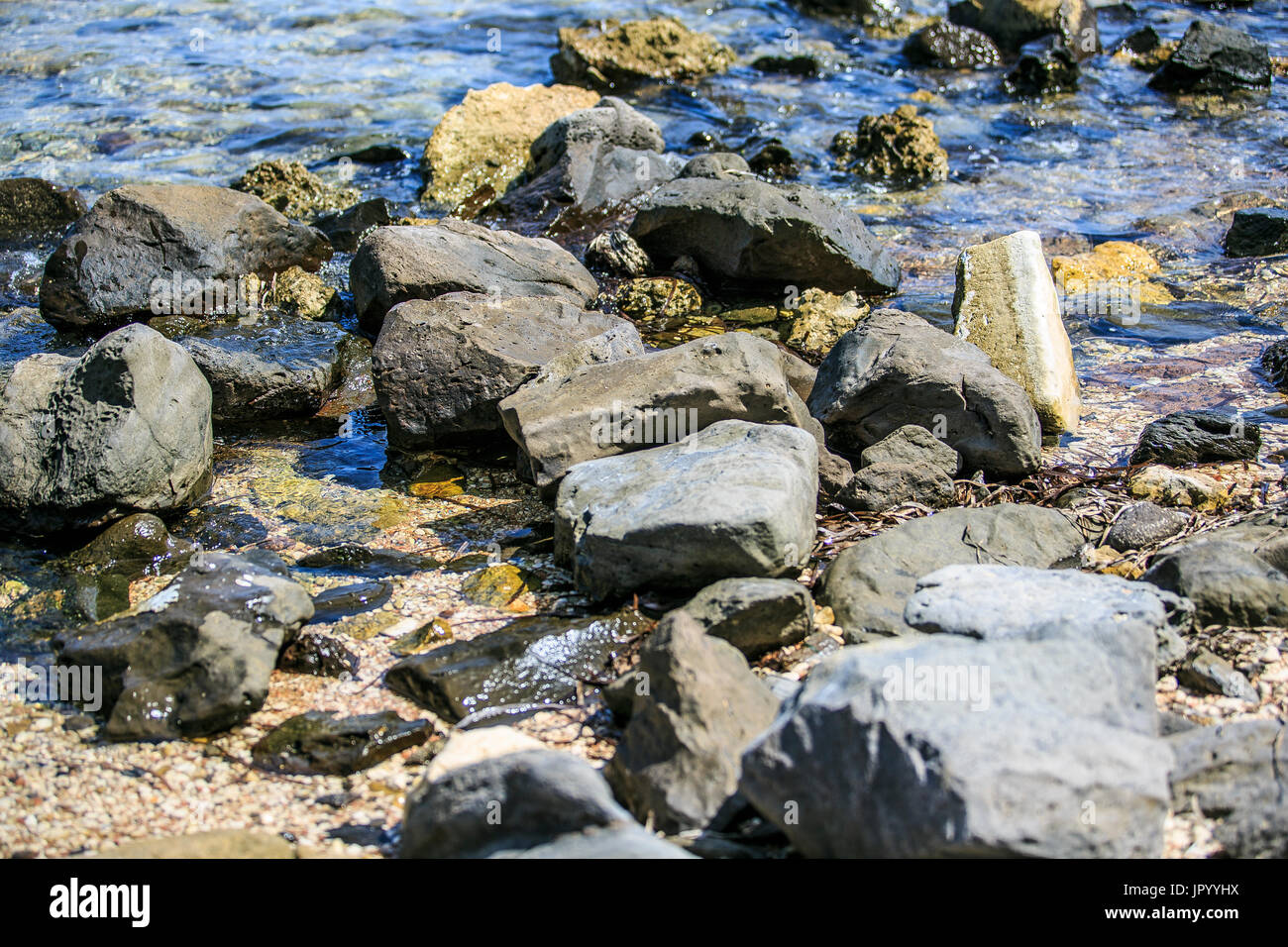 Rounded Stones on the beach Stock Photo - Alamy