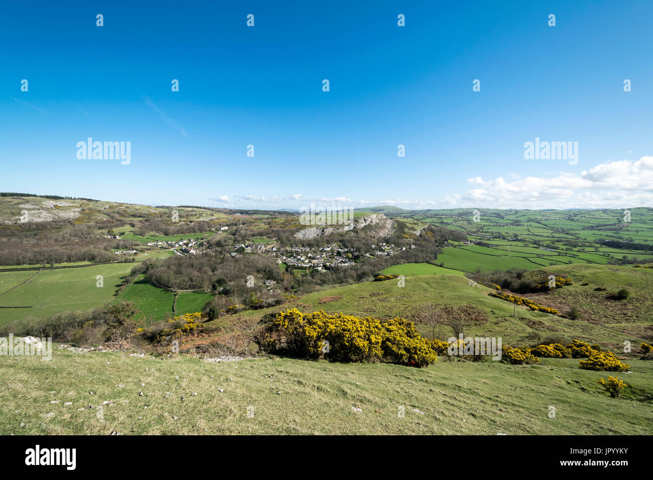 North Wales path view looking towards Rhyd y foel above Llanddulas ...