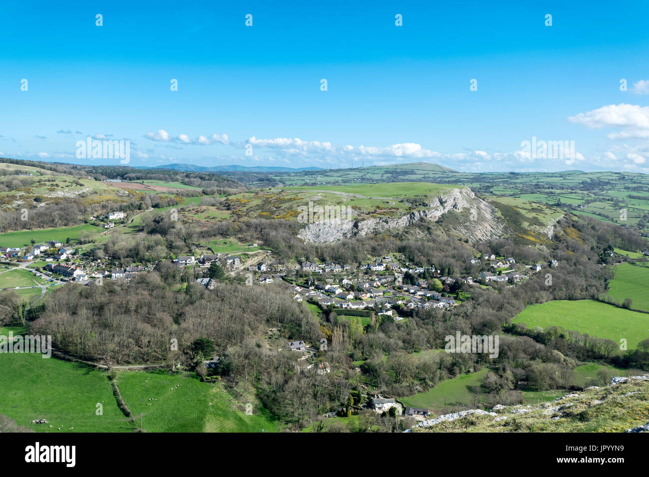 North Wales path view looking towards Rhyd y foel above Llanddulas ...
