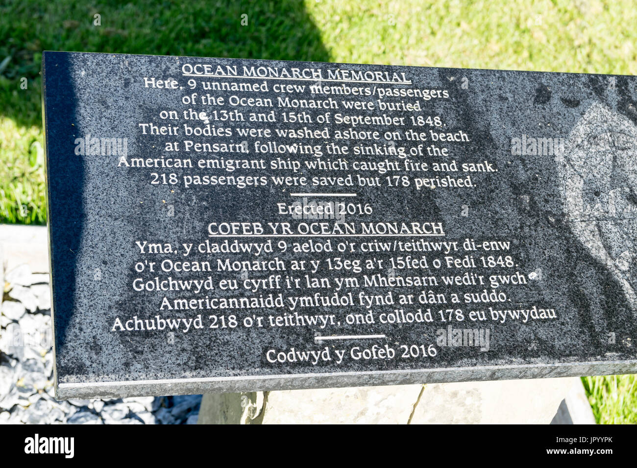 Ocean Monarch Memorial at St Michael's church in Abergele North Wales ...