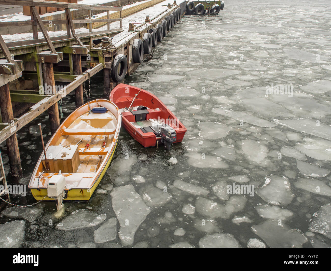 Wooden landing stage small boats hi-res stock photography and images ...