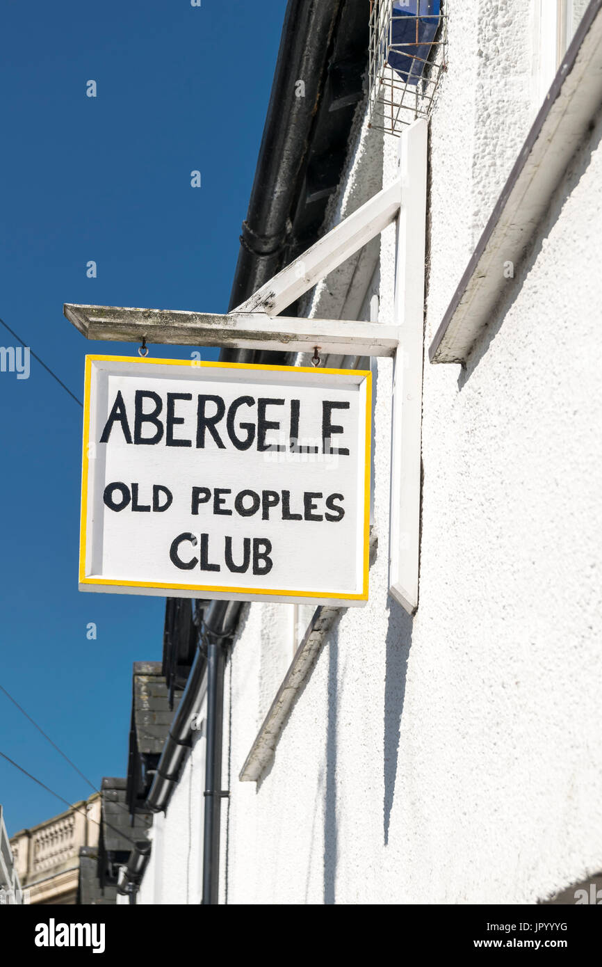 Abergele old peoples club sign in Abergele North Wales Stock Photo - Alamy