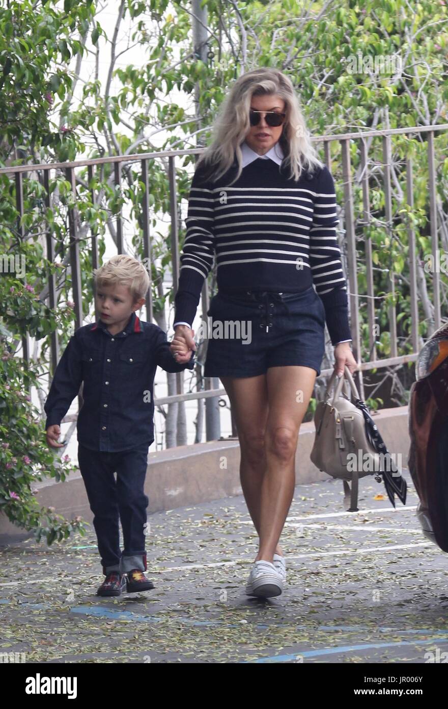 American singer Fergie spotted taking her son to church in Brentwood ...