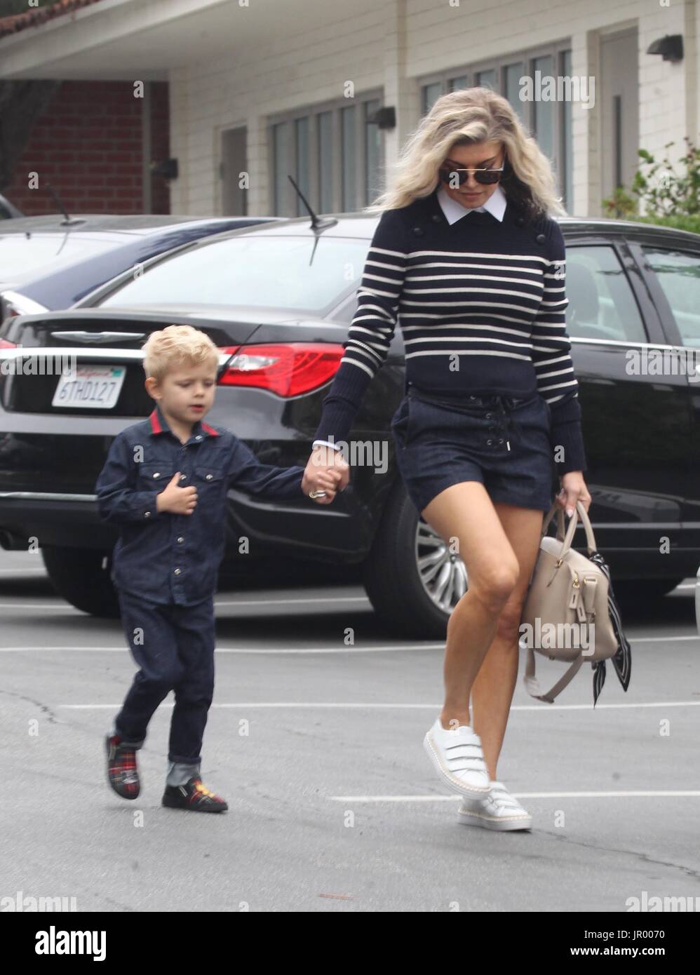 American singer Fergie spotted taking her son to church in Brentwood ...
