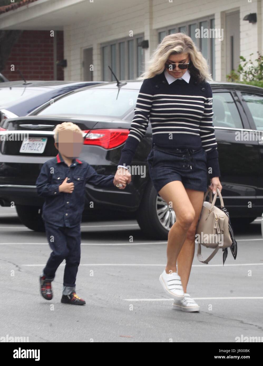 American singer Fergie spotted taking her son to church in Brentwood ...