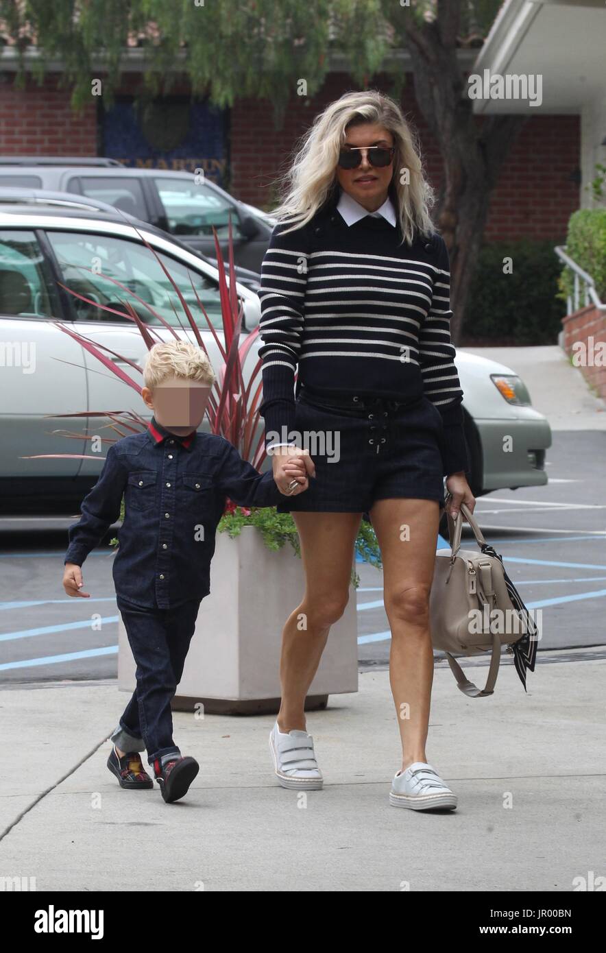 American singer Fergie spotted taking her son to church in Brentwood ...