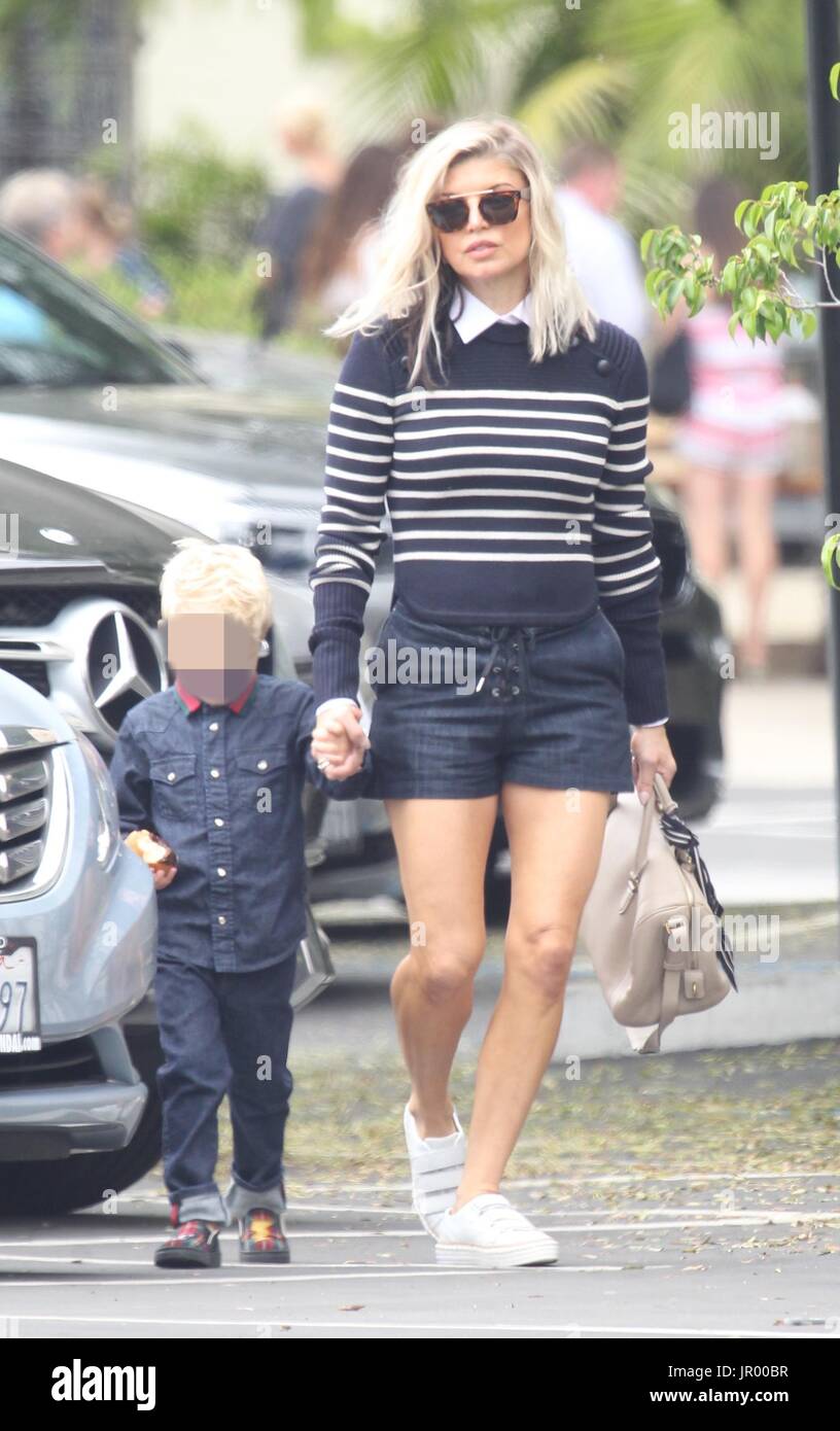 American singer Fergie spotted taking her son to church in Brentwood ...