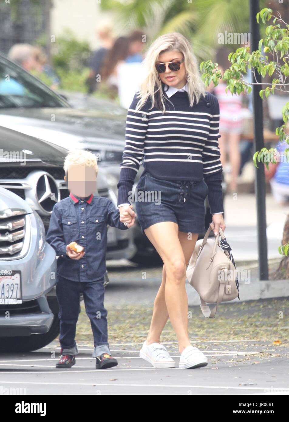 American singer Fergie spotted taking her son to church in Brentwood ...