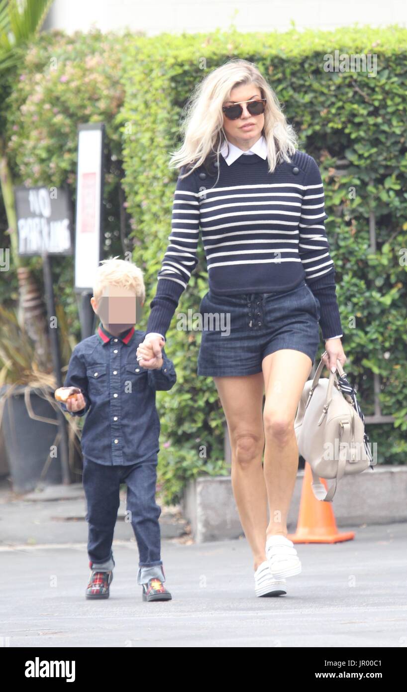 American singer Fergie spotted taking her son to church in Brentwood ...
