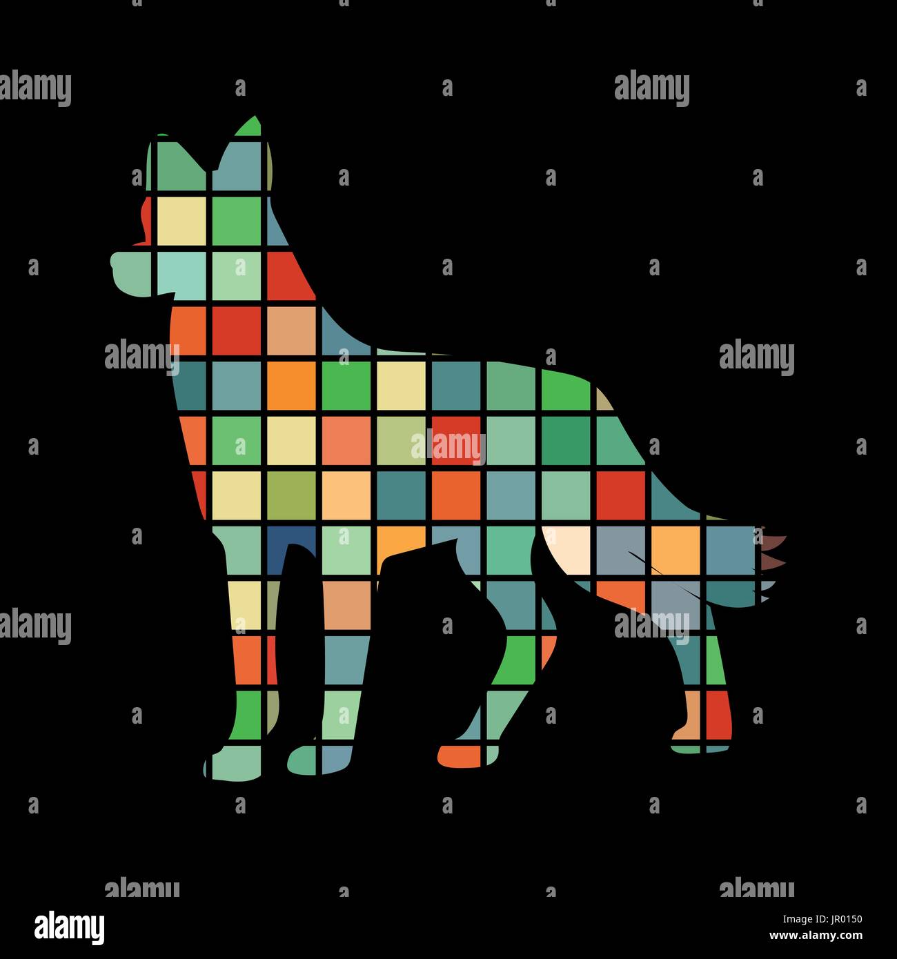 Dog pet color silhouette animal Stock Vector Image & Art - Alamy