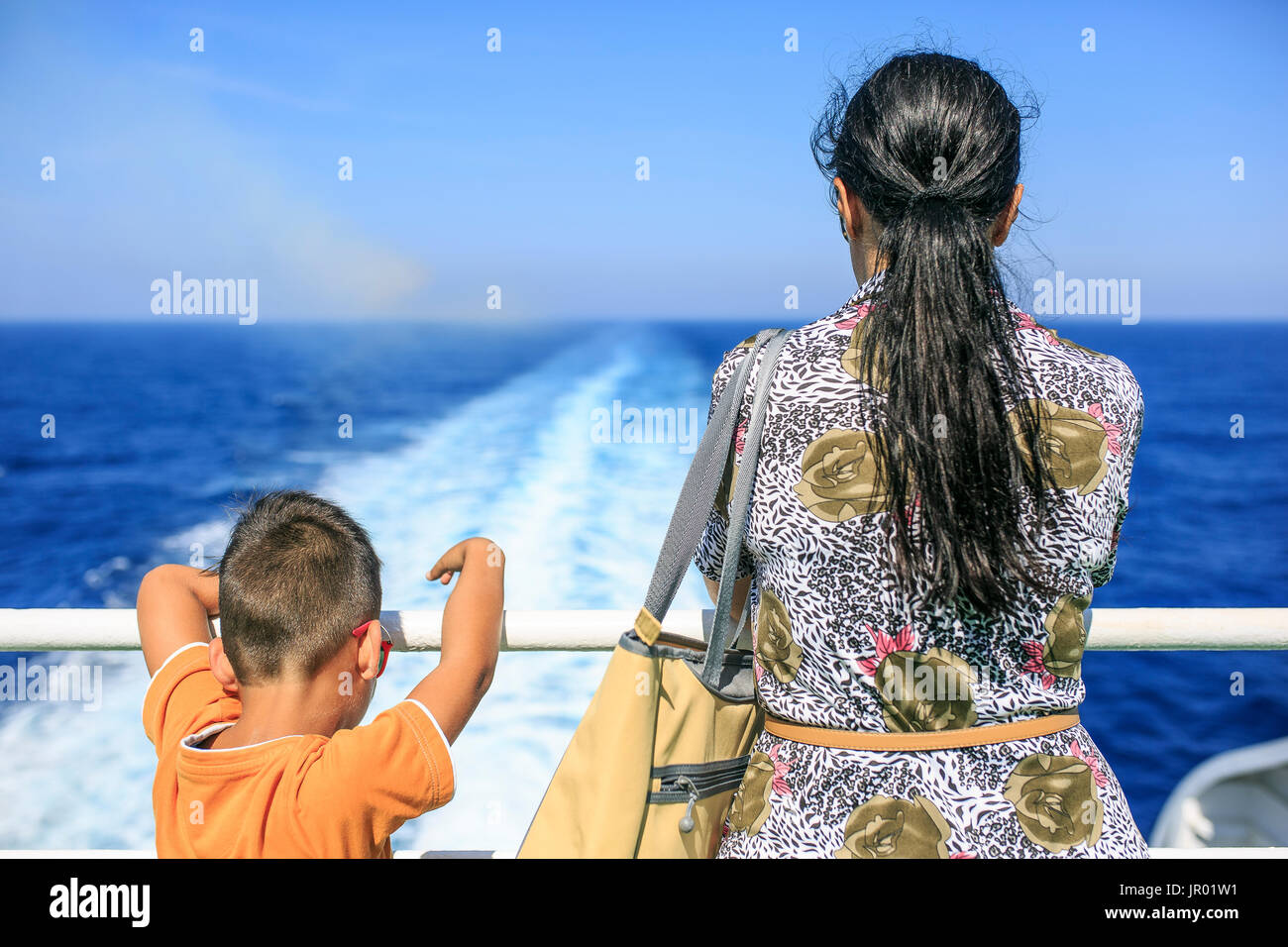 Passengers enjoying travel in a cruise ship Stock Photo - Alamy
