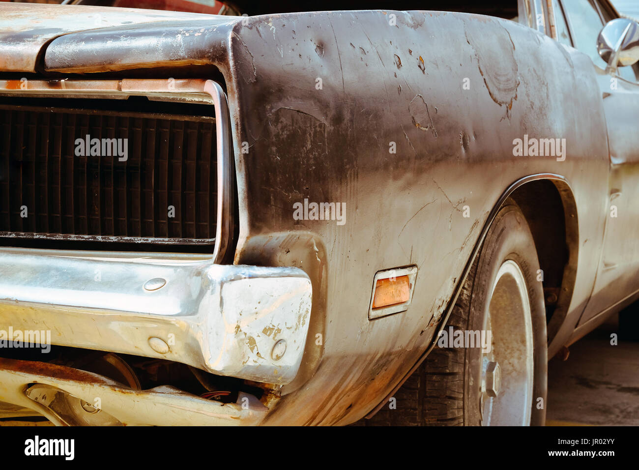 Rusty wrecked car Stock Photo - Alamy