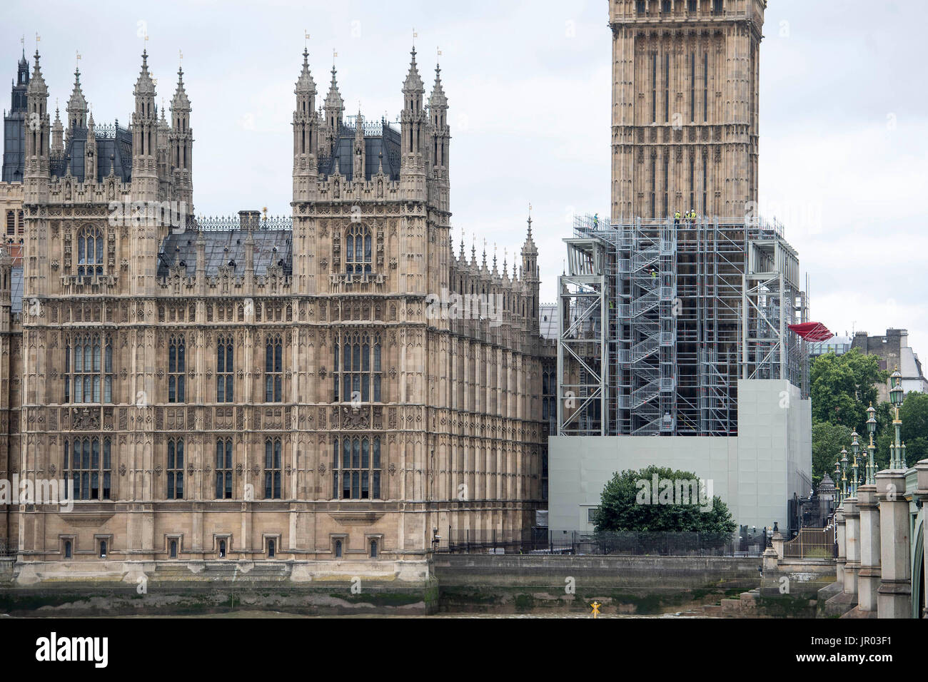 Scaffolding continues to be erected on the Elizabeth Tower at the ...