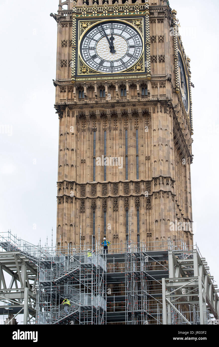 Scaffolding continues to be erected on the Elizabeth Tower at the ...