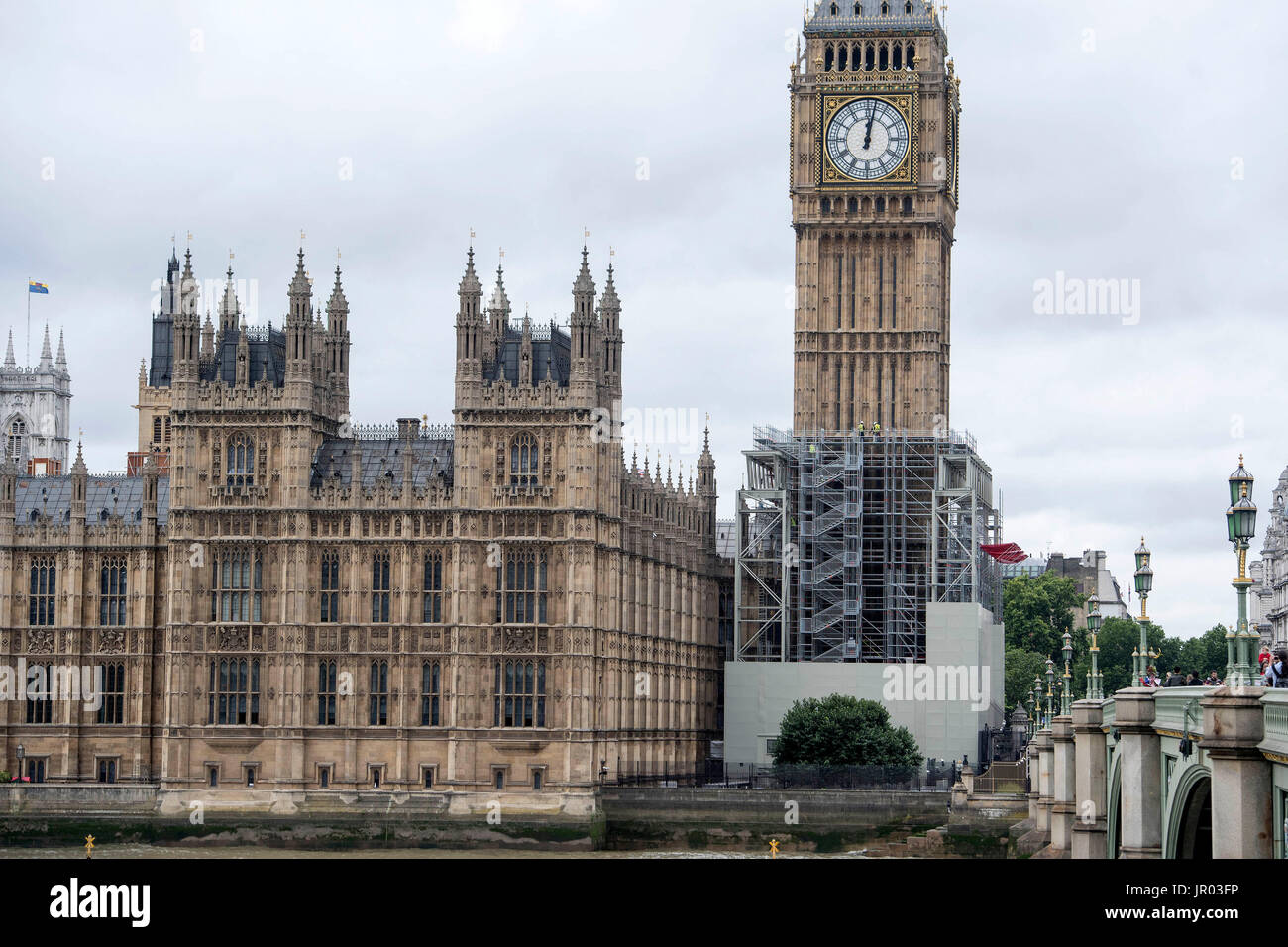 Scaffolding continues to be erected on the Elizabeth Tower at the ...