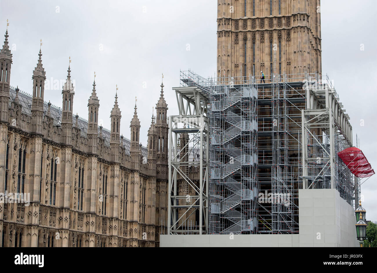 Scaffolding continues to be erected on the Elizabeth Tower at the ...