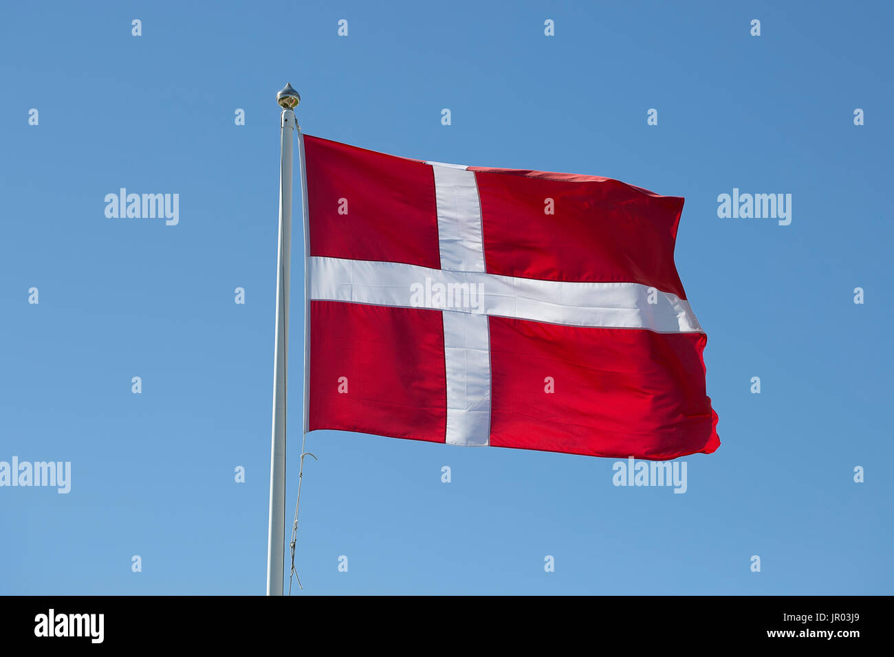 Denmark waving flag in wind hi-res stock photography and images - Alamy