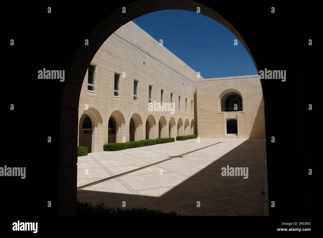 Inner courtyard of the Supreme Court of Israel building designed by Ada ...