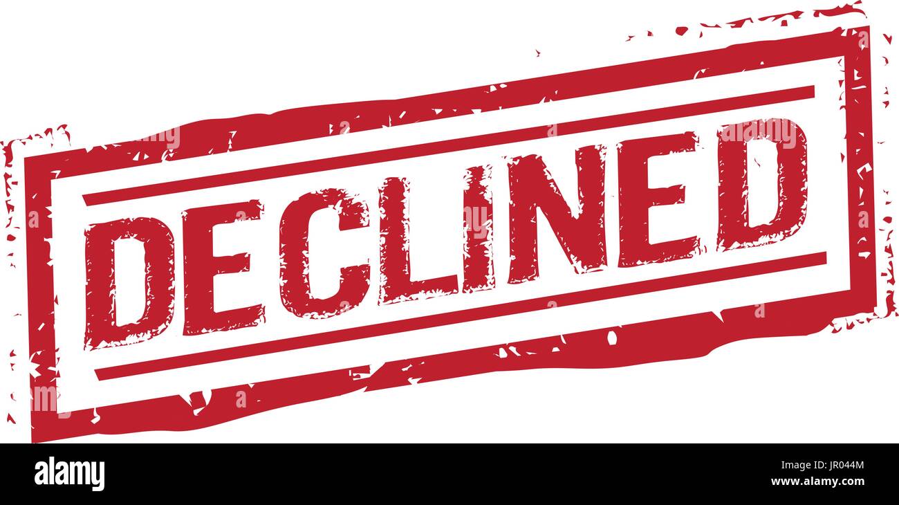 red declined stamp, sign design, isolated on white background Stock ...