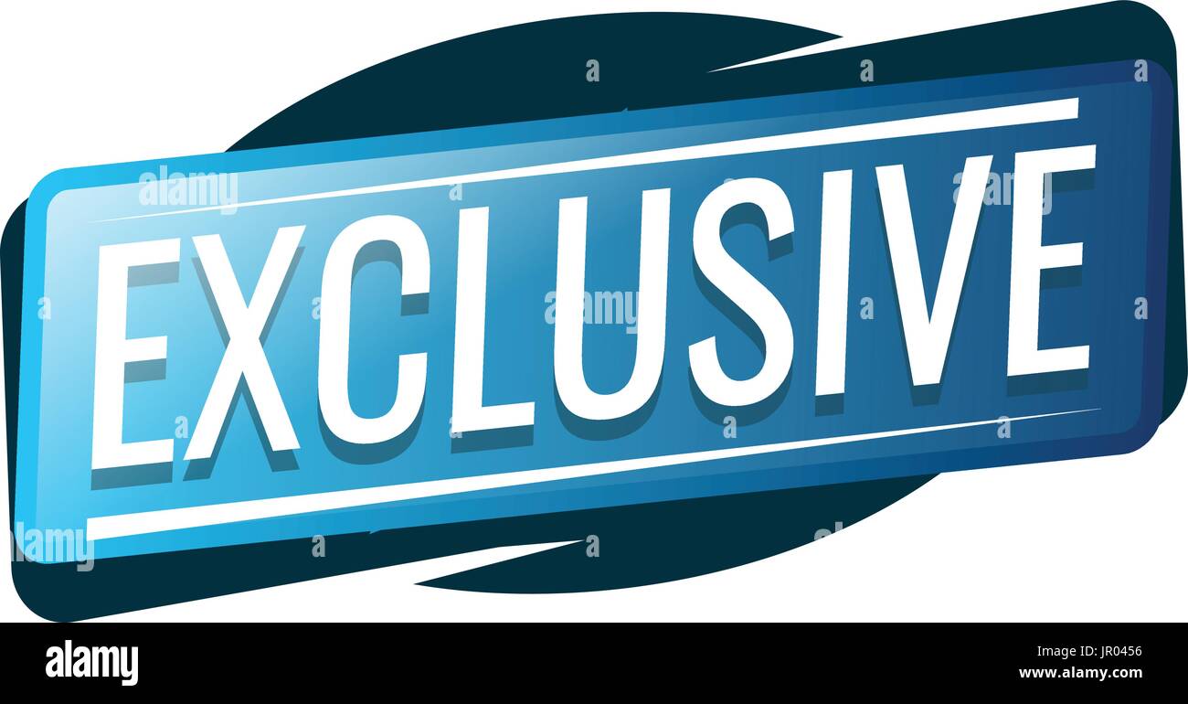 bold exclusive sign, isolated on white background Stock Vector Image ...