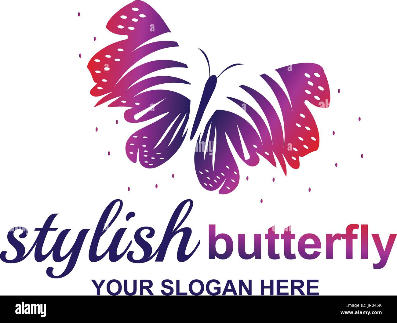 stylish butterfly logo design, isolated on white background Stock ...