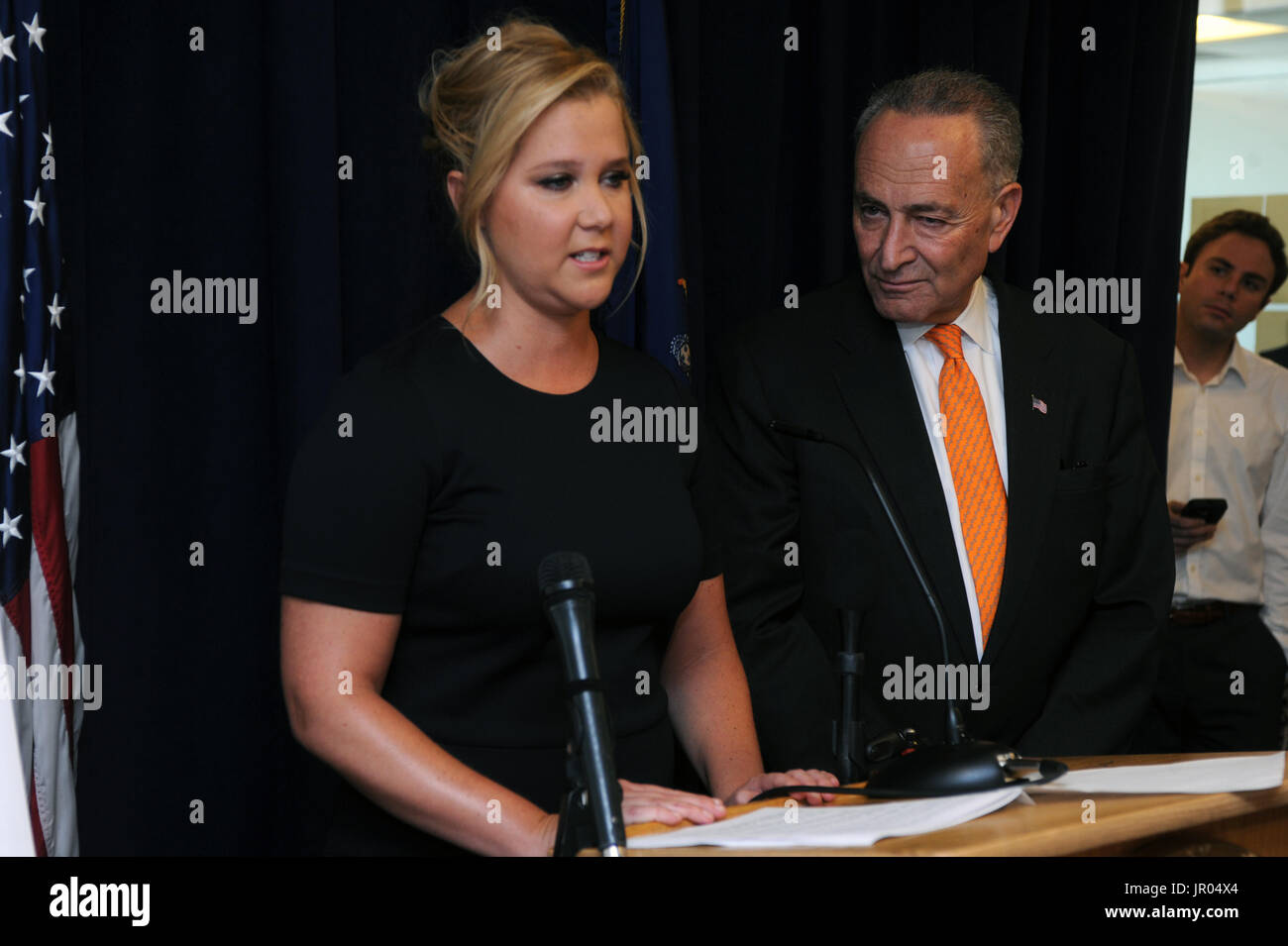 Senator Chuck Schumer and comedian Amy Schumer hold a press conference ...