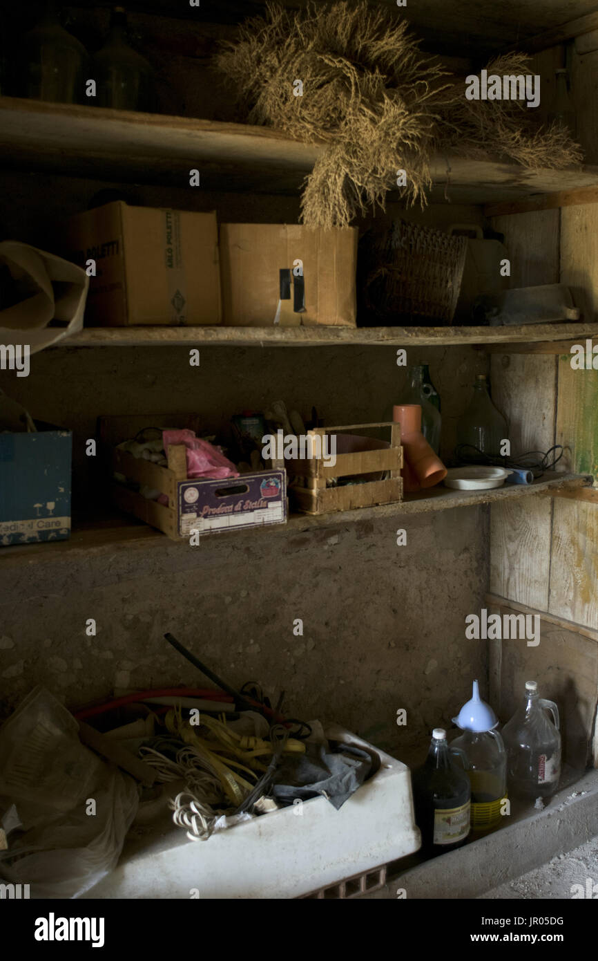 old shed with antique object in a cellar Stock Photo - Alamy