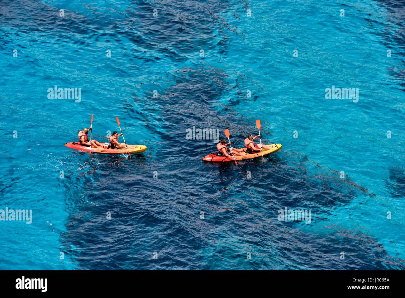 Kayaking Menorca Minorca Stock Photo - Alamy
