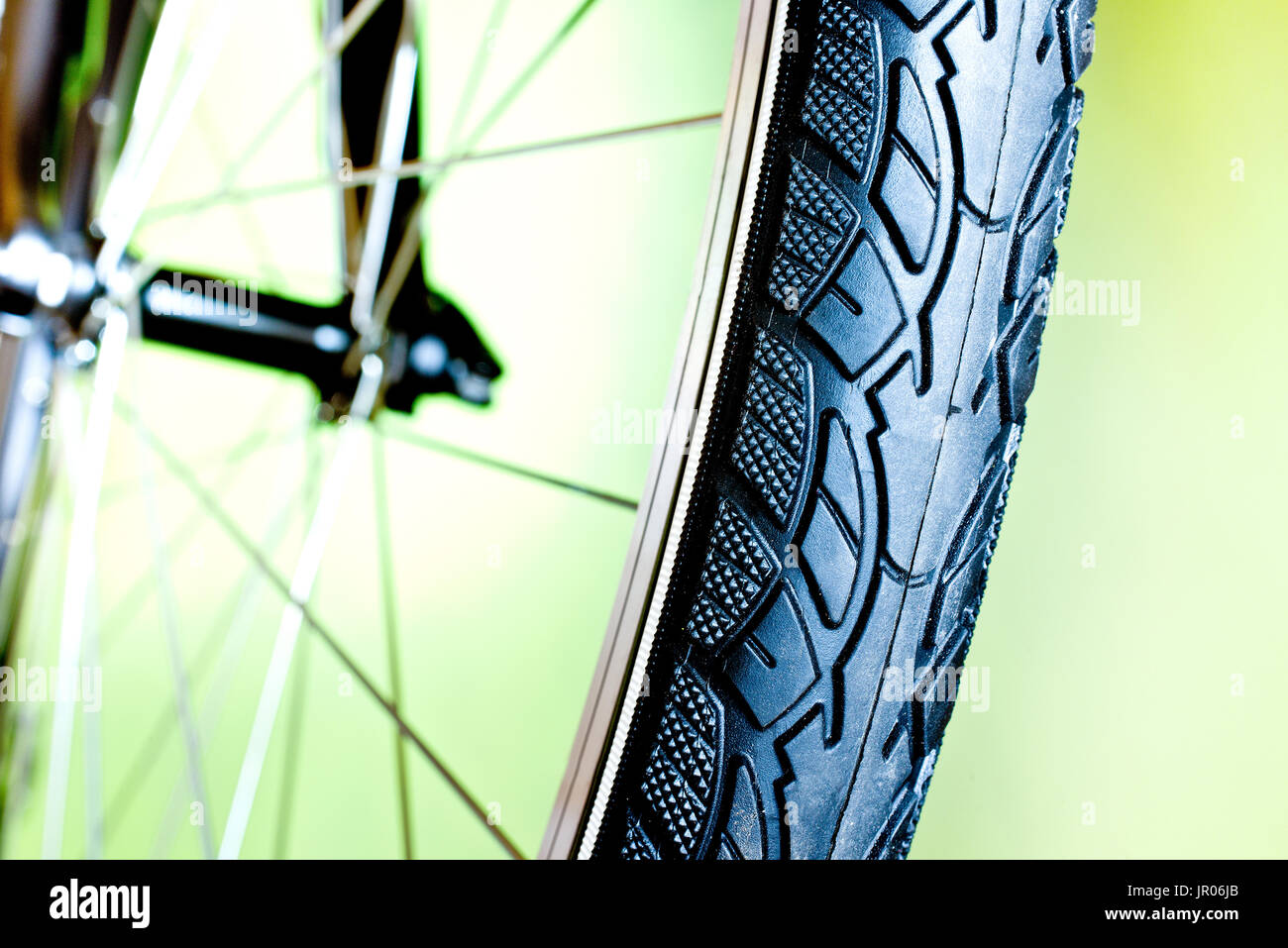 Detail Of Rubber Tire Of New Bicycle Stock Photo - Alamy
