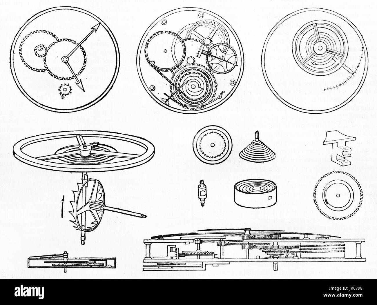 Parts of a watch Black and White Stock Photos & Images - Alamy