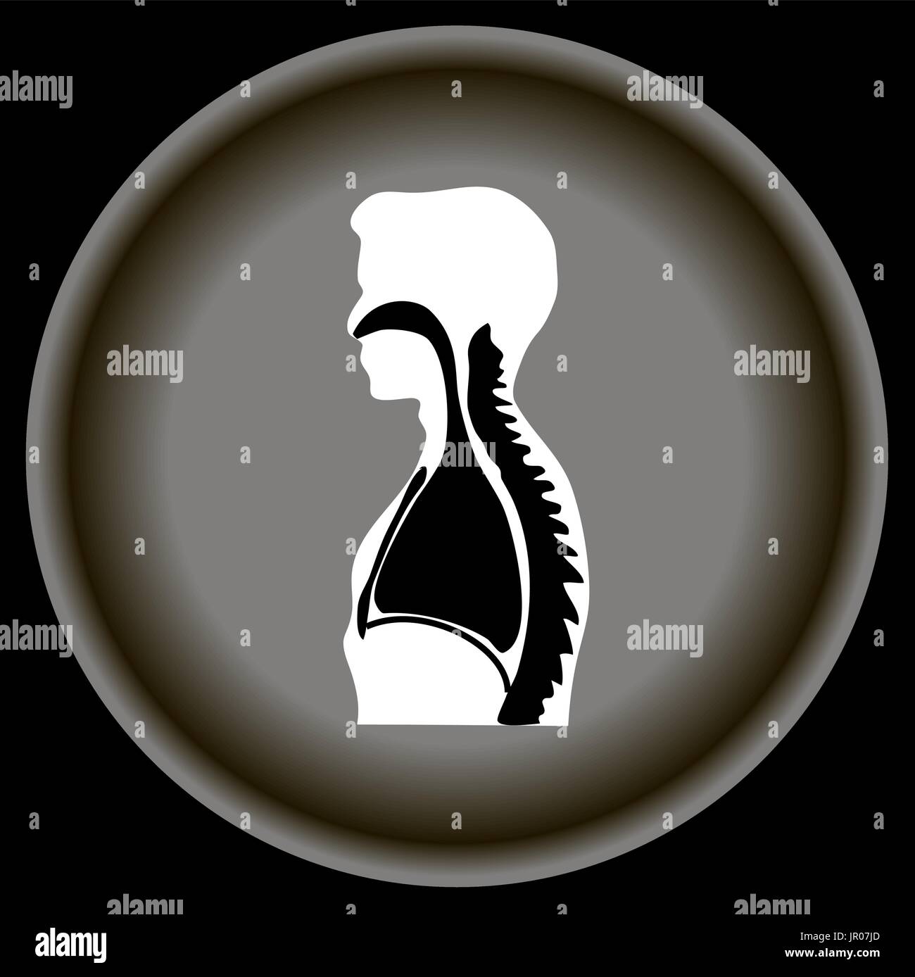 Icon Human breathing on grey plate Stock Vector Image & Art - Alamy