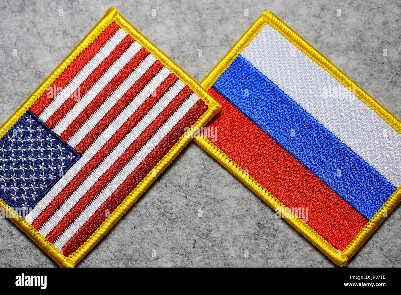 Flags of the USA and Russia Stock Photo - Alamy