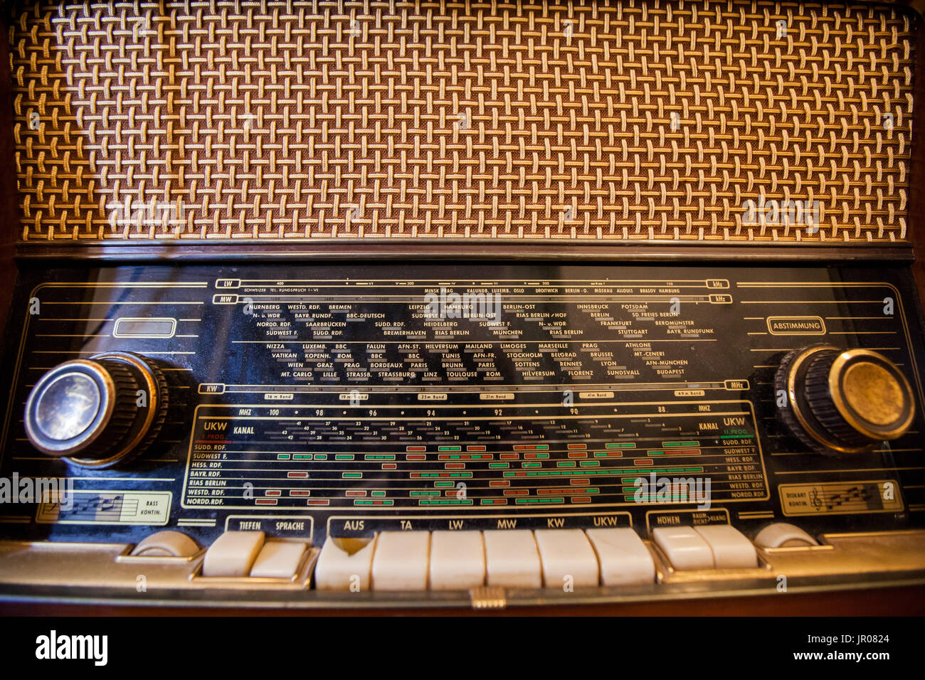 Retro old radio, vintage radio scale, closeup Stock Photo - Alamy