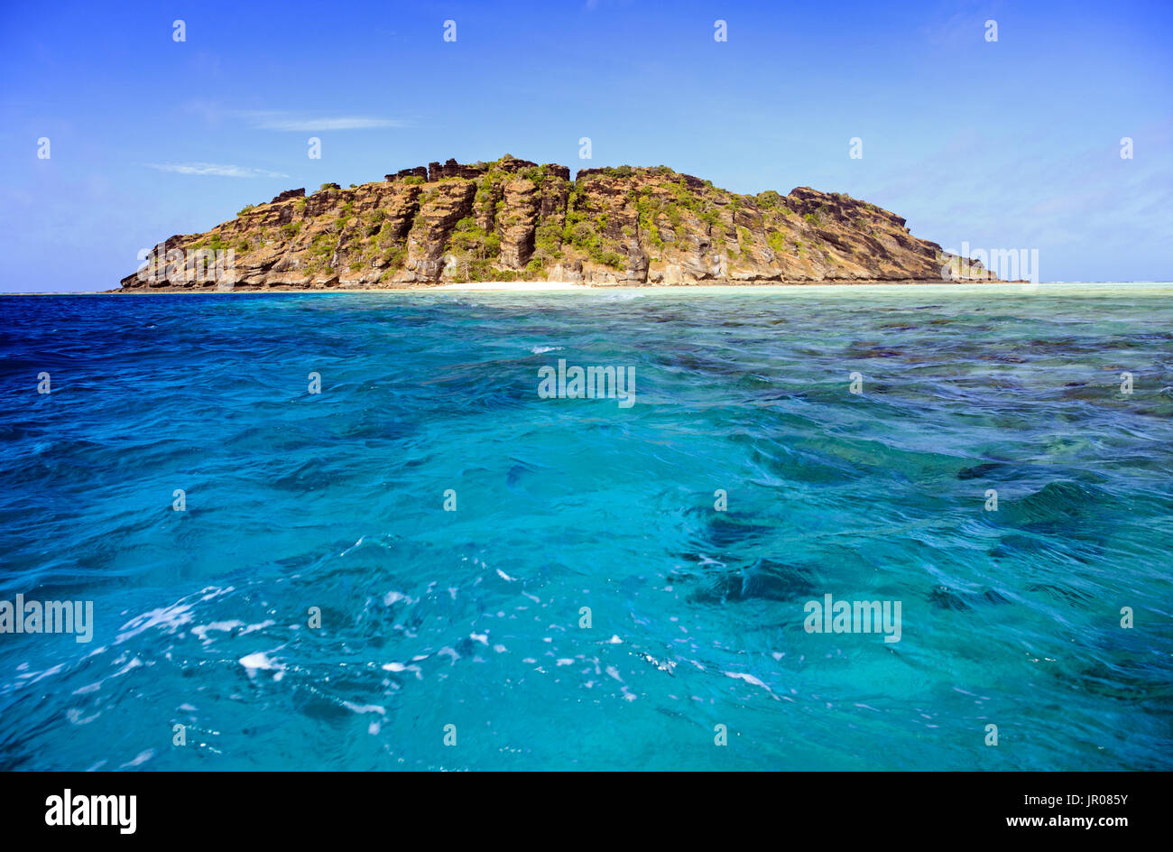 Tropical volcanic rim Waier Islet, Torres Strait Stock Photo - Alamy
